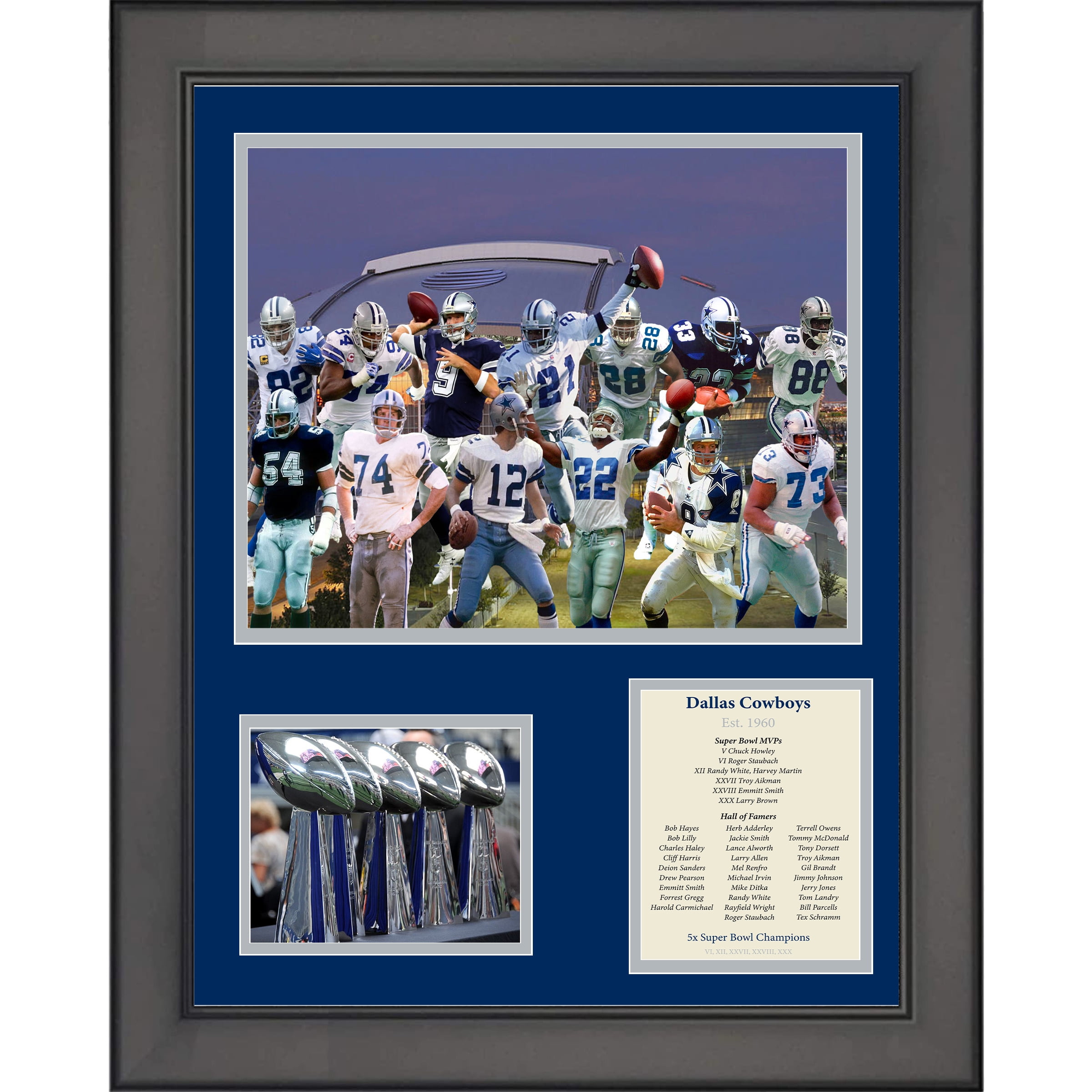 Framed All-Time Greats Legends 11"x14" Football Three Photo Collage ...