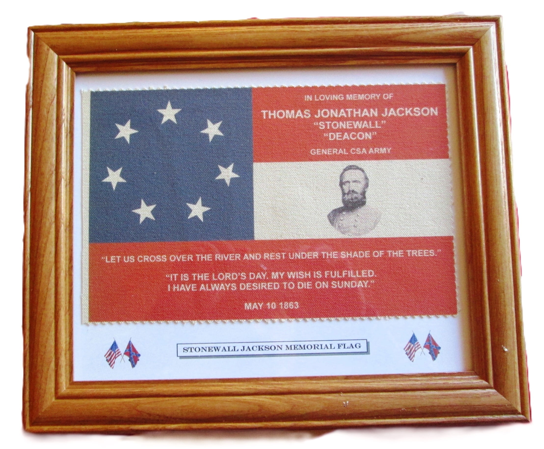 Framed, American Civil War Flag...Stonewall Jackson Memorial Flag ...
