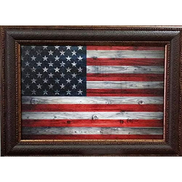 Glass Framed American Flag