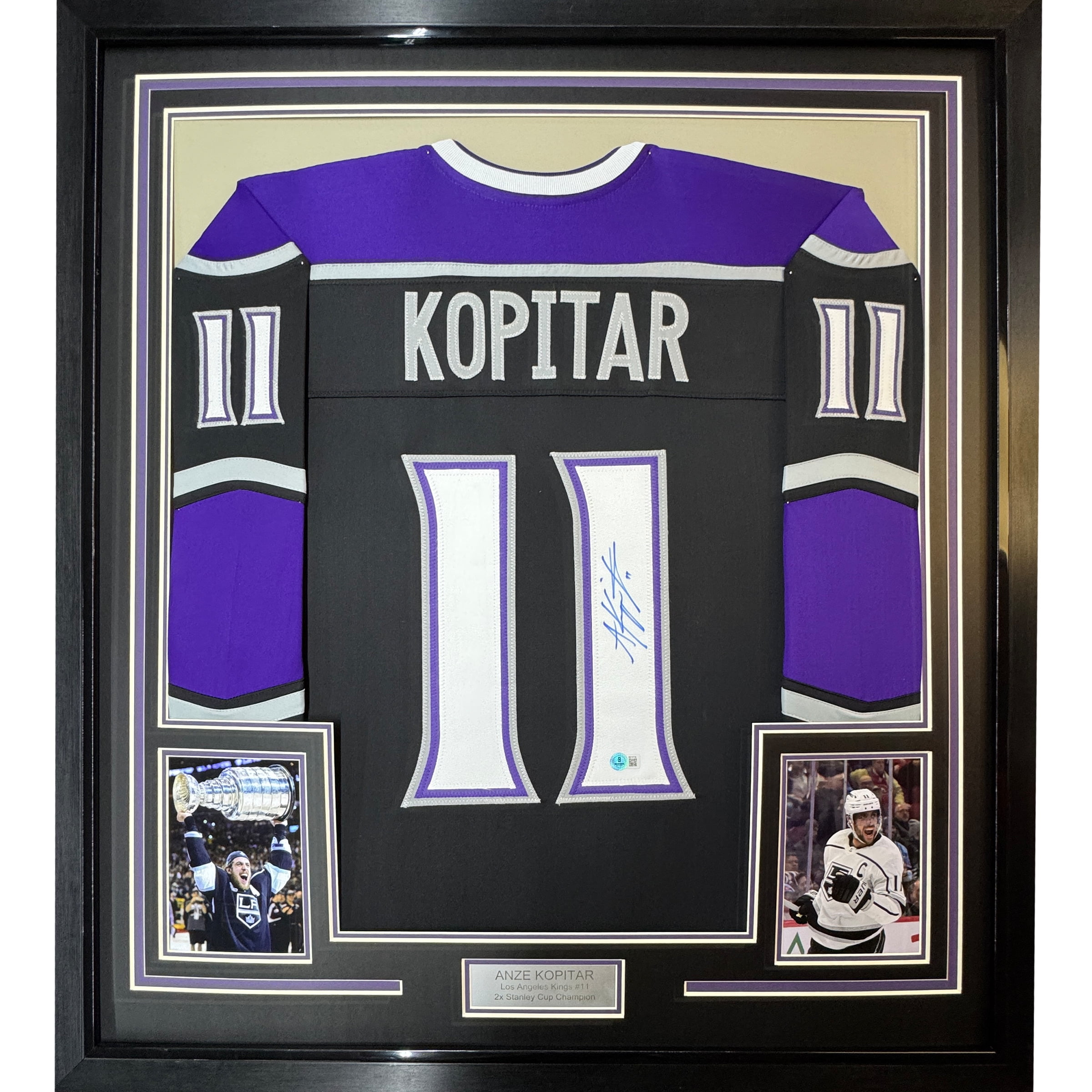 Framed Autographed/Signed Anze Kopitar 35x39 Los Angeles LA Black ...