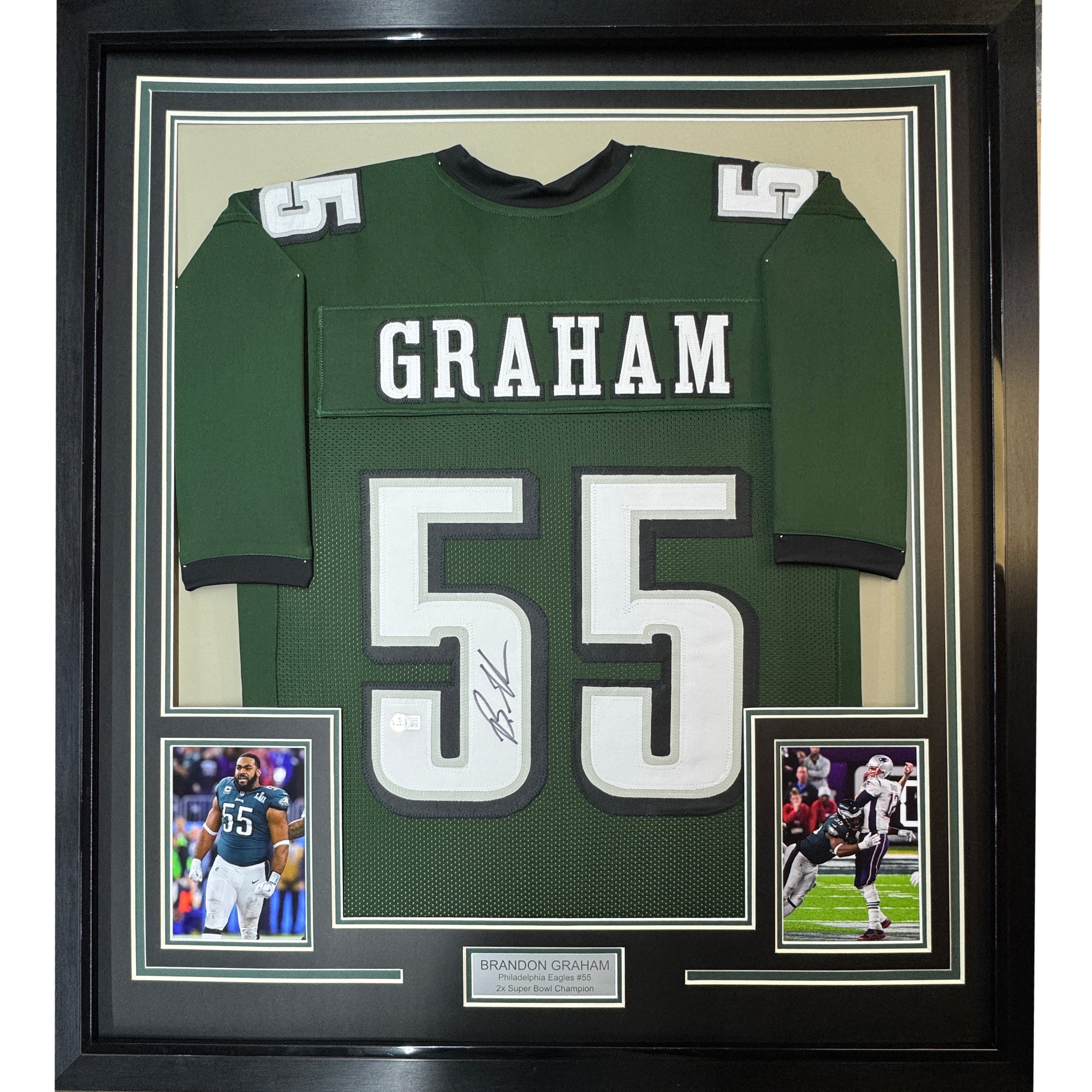 Framed Autographed/Signed Brandon Graham 35x39 Philadelphia Green ...