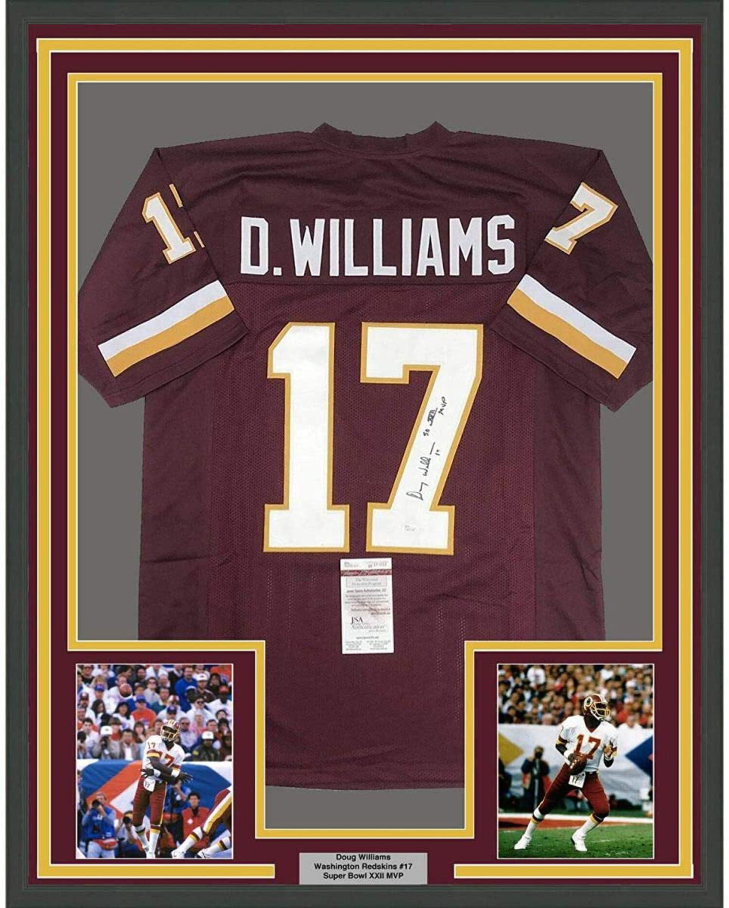 Framed Autographed/Signed Doug Williams SB XXII MVP 35x39 Washington ...
