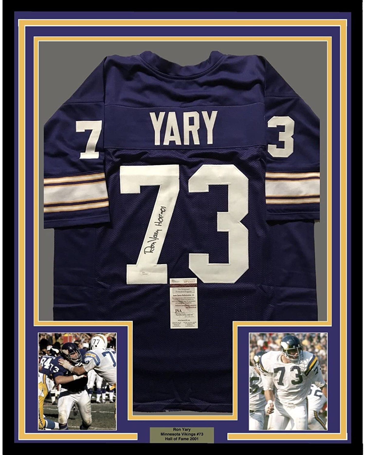 Framed Autographed/Signed Ron Yary HOF 01 35x39 Minnesota Vikings ...