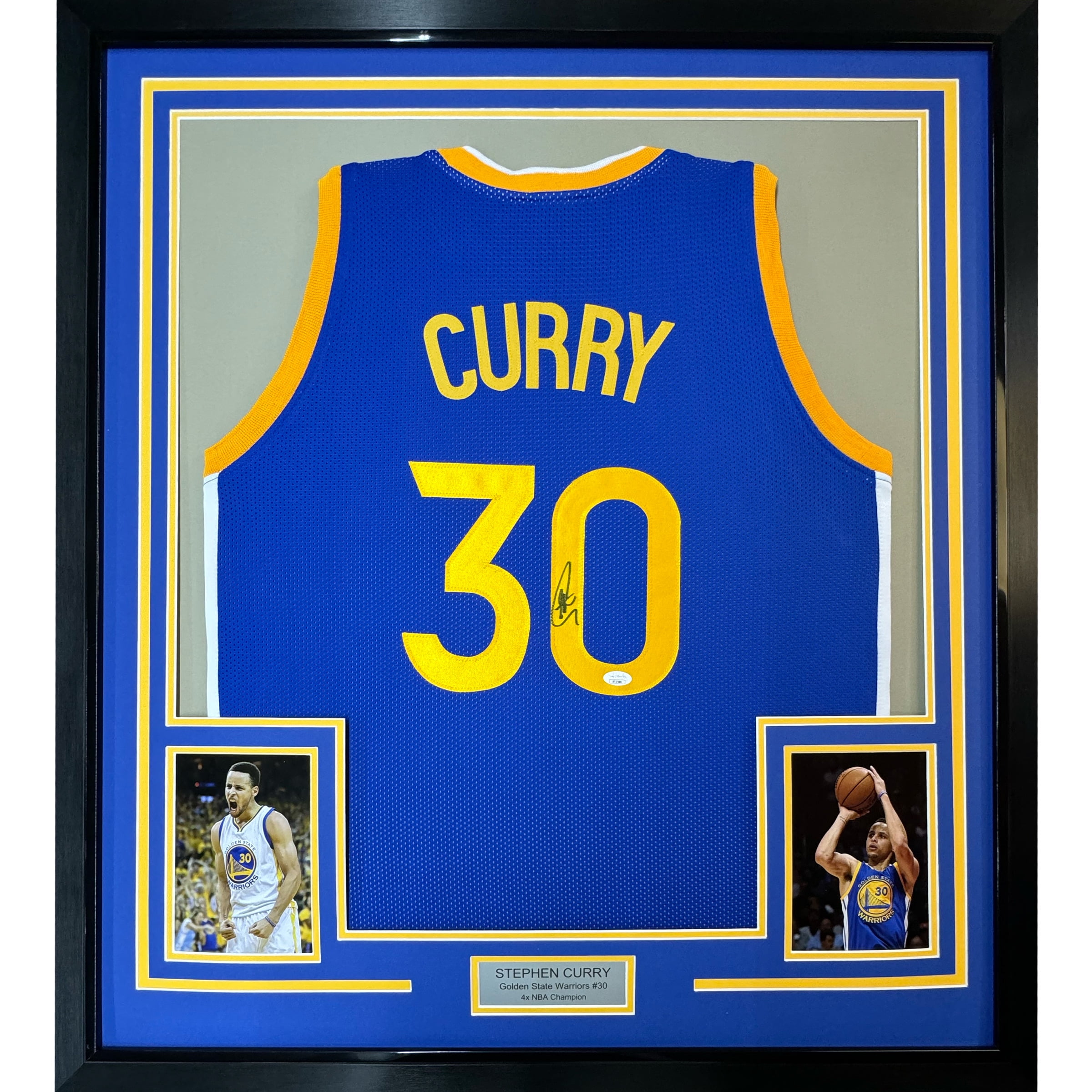 Framed Autographed/Signed Stephen Steph Curry 35x39 Golden State Blue ...