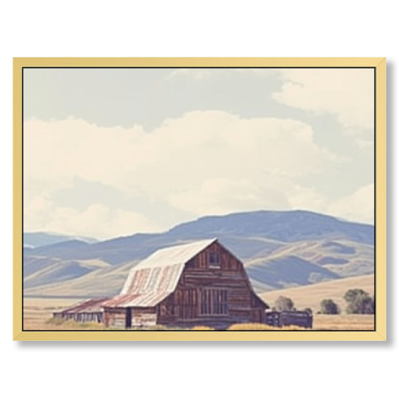 Framed Barn Wall Art - Farmhouse Framed Wall Decor, Modern Barn ...