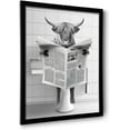 Framed Bathroom Decor, Highland Cow Wall Art in Picture Frame, Funny ...