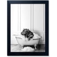 Framed Bathroom Decor Wall Art Black and White Canvas Print Cute Hippo ...