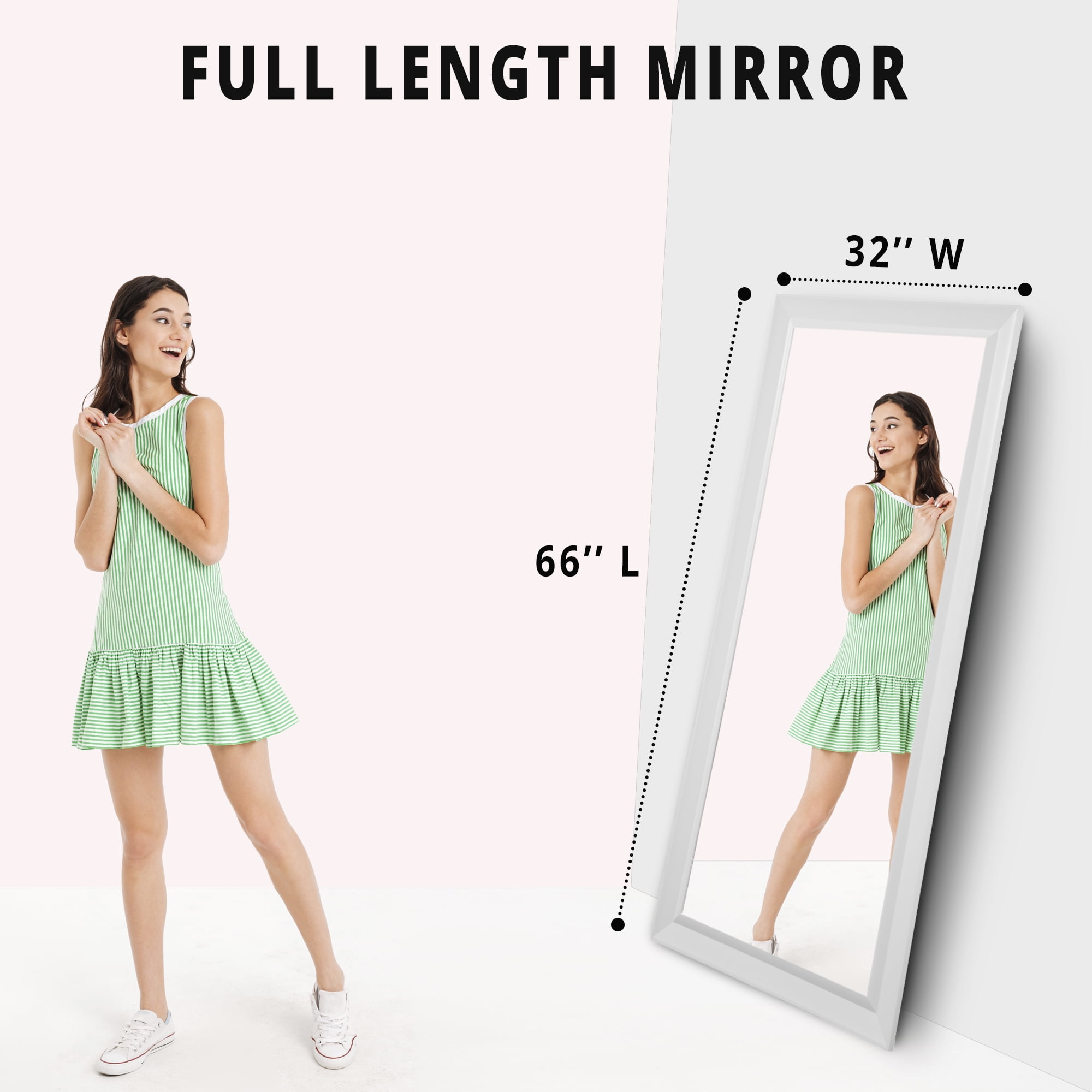 Framed Bevel Leaner Bedroom Mirror Full Length Mirror Standing Mirror ...