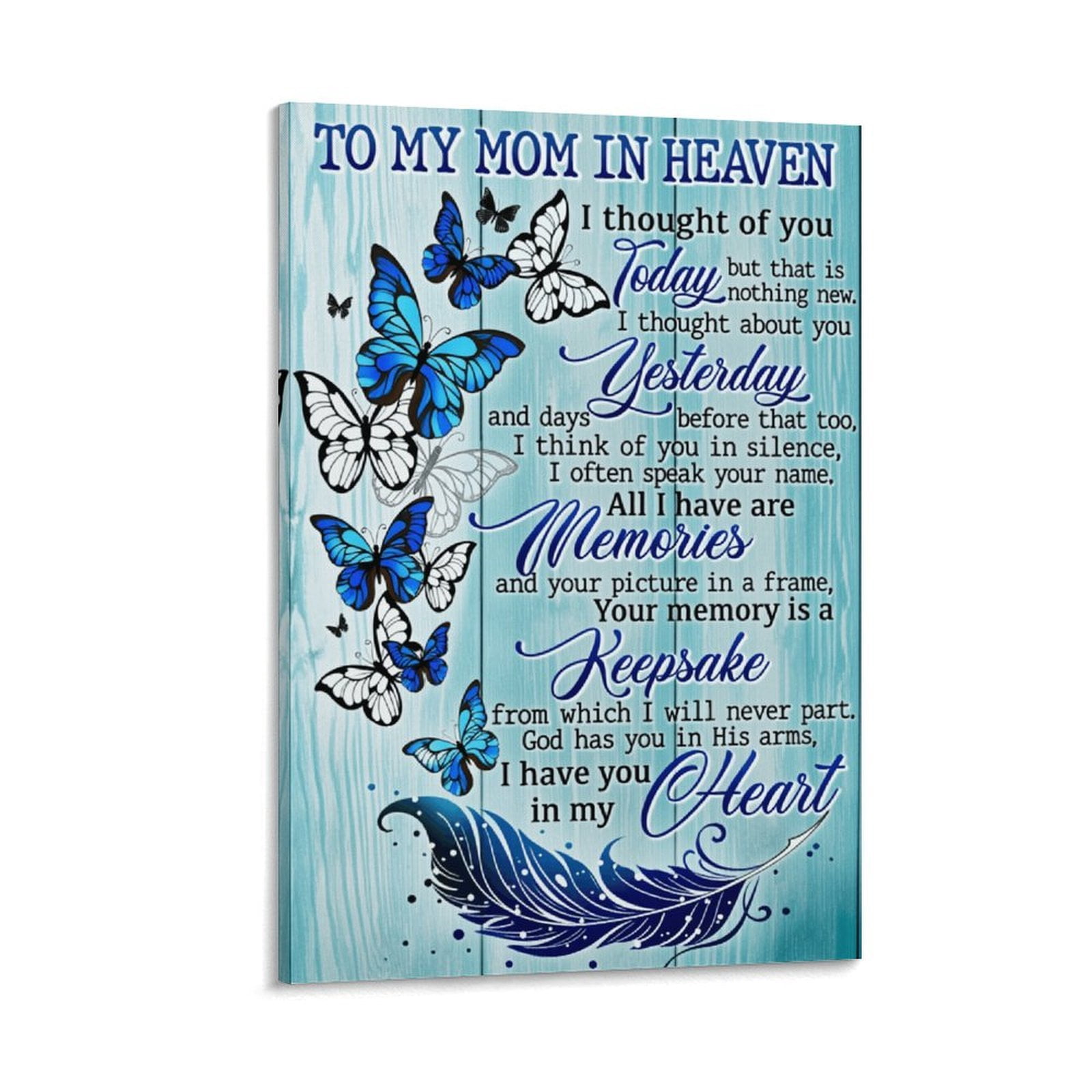 Framed Butterfly To My Mom In Heaven Canvas Posters Print for Home ...