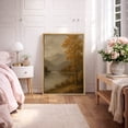 Framed Canvas Print Autumn Lake Landscape Wall Art Rustic Nature Scenic ...