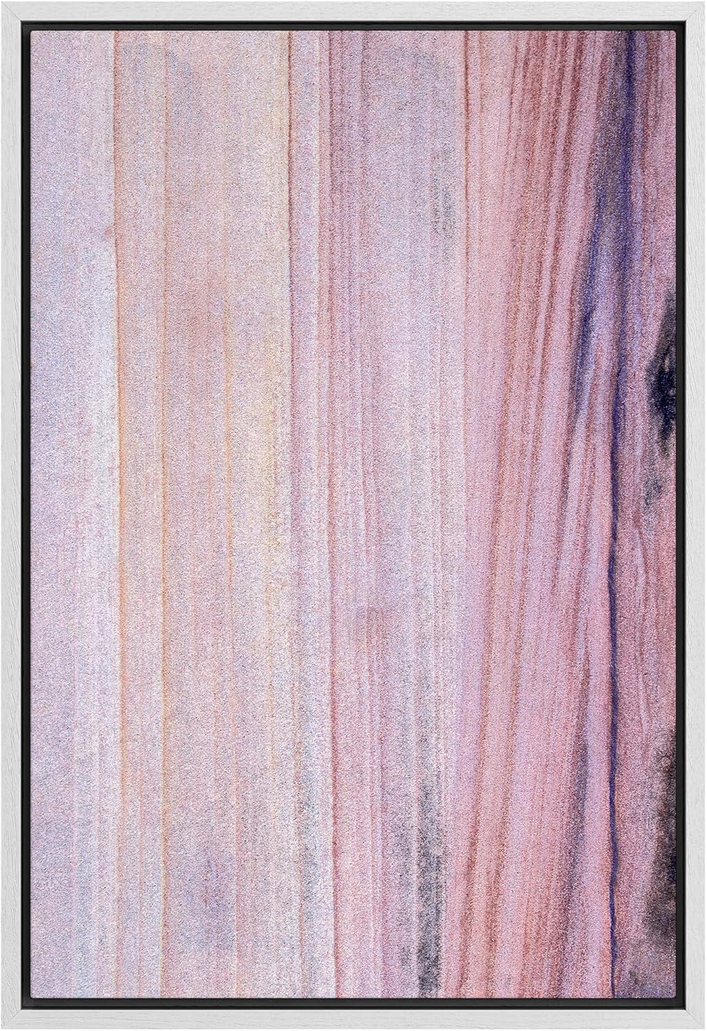 Framed Canvas Print Wall Art Purple Paint Stroke Pastel Color Field ...