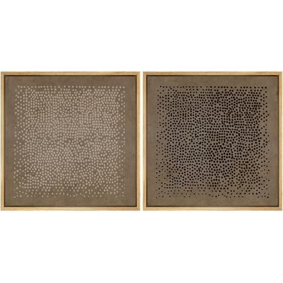 Framed Canvas Print Wall Art Set Contemporary Abstract Dot Pattern ...