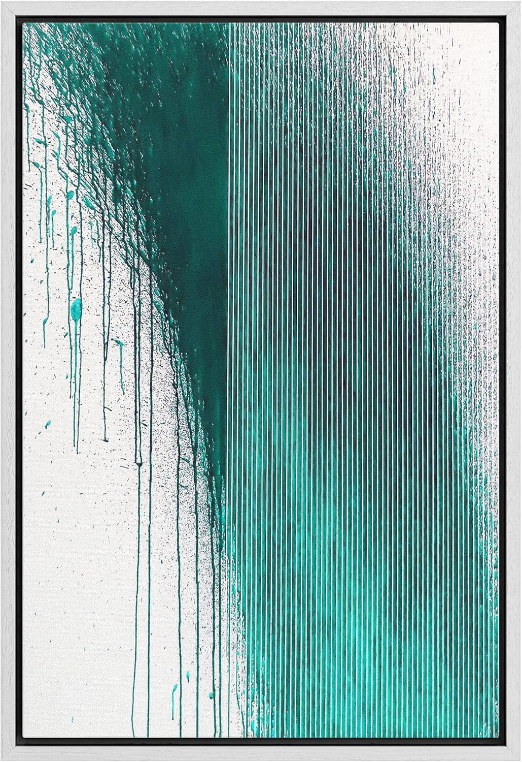 Framed Canvas Print Wall Art Teal Urban Spray Paint Color Field ...