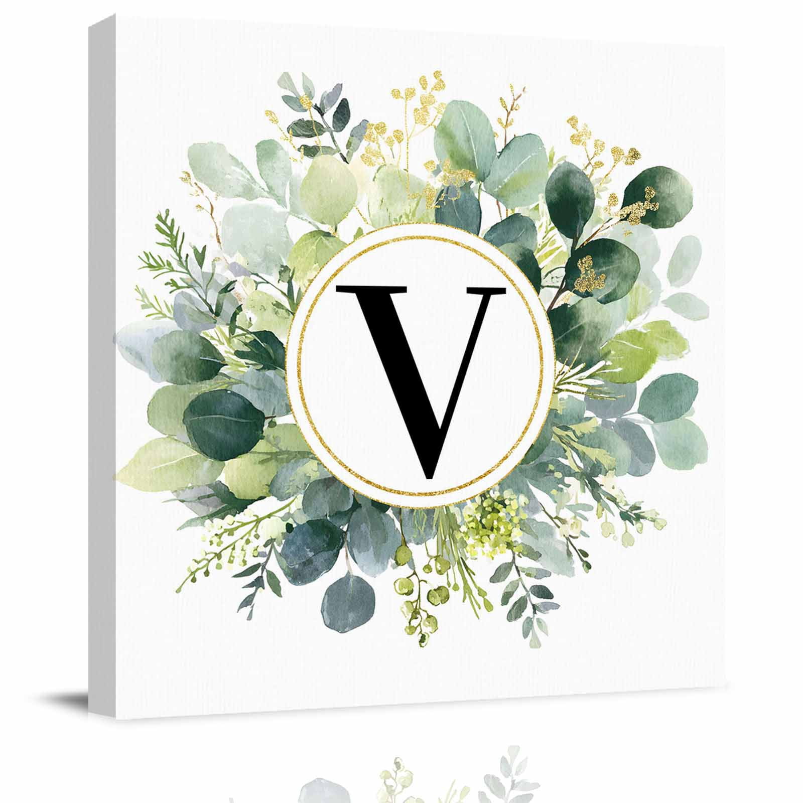 Framed Canvas Wall Art for Living Room Letter V Wall Decor, Alphabet ...