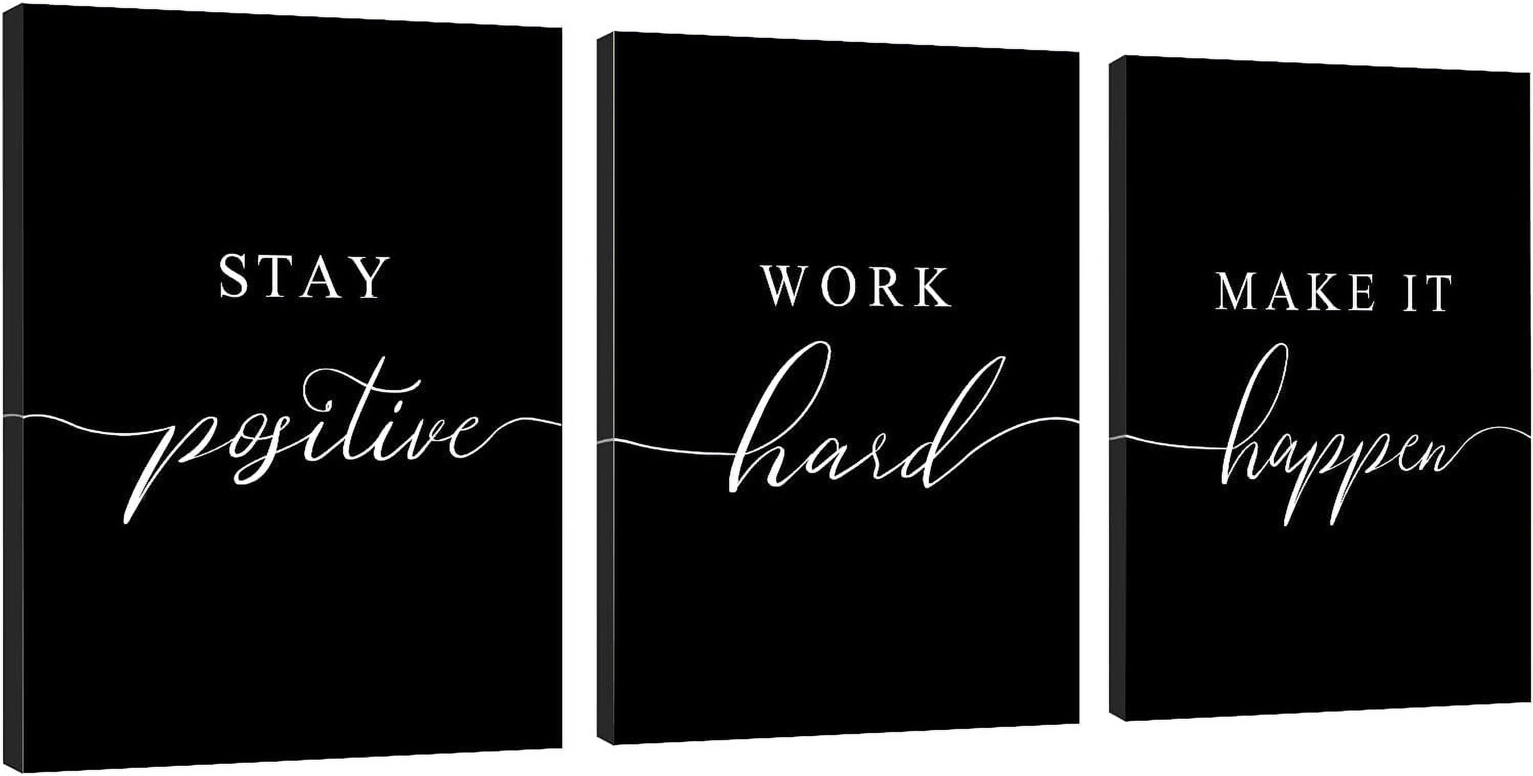 Framed Canvas Wall Art Positive Quote, Black Large Poster, Positive ...