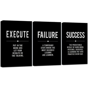 Inspirational Wall Art - Framed Canvas Wall Art,Grind Slogan,Success ...