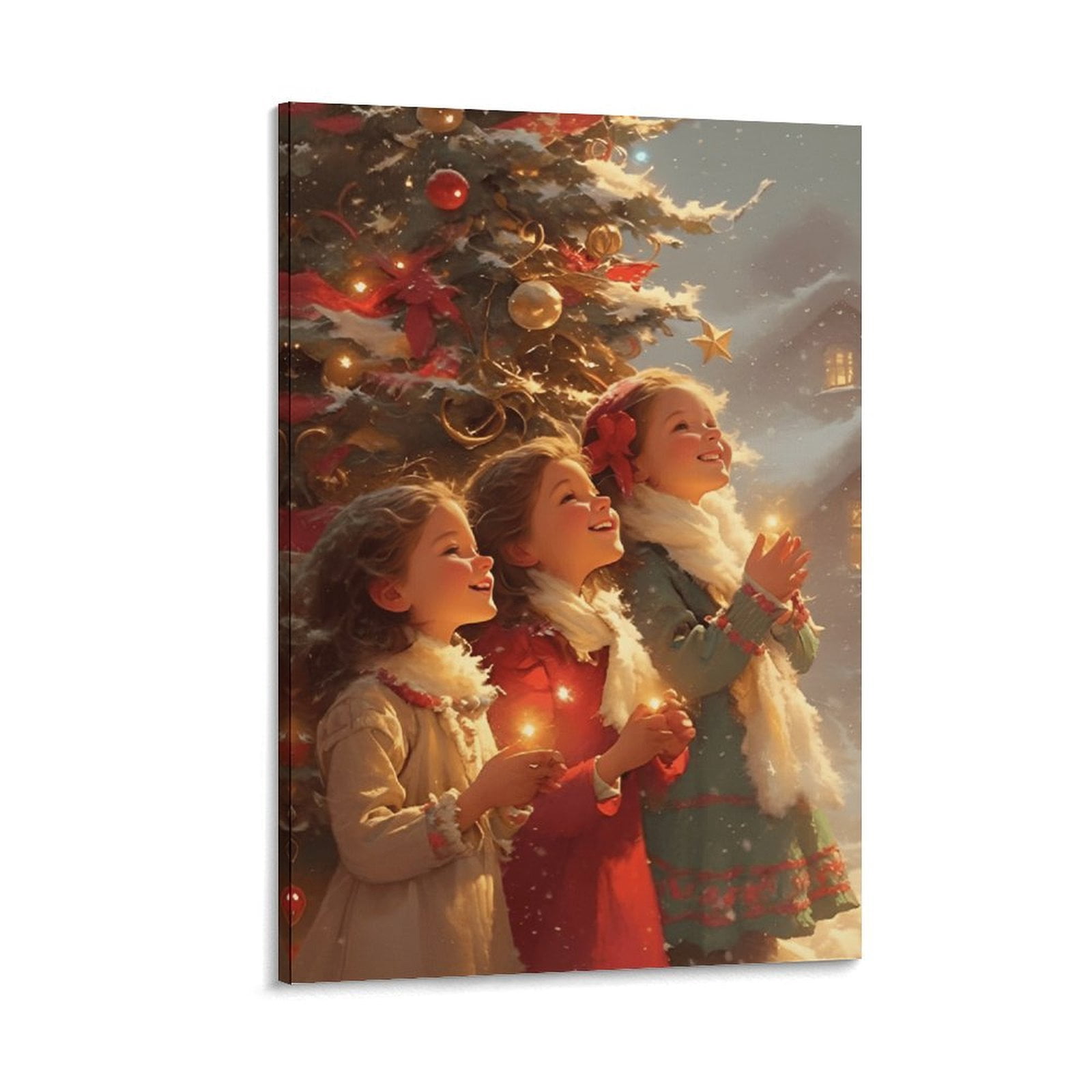 Framed Christmas Carolers Wall Art, Vintage Christmas Print, Christmas ...