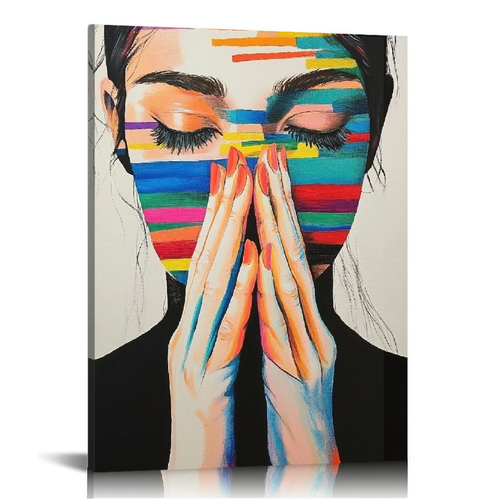 Framed Colorful African Prayer Painting Abstract Graffiti Zen Canvas ...