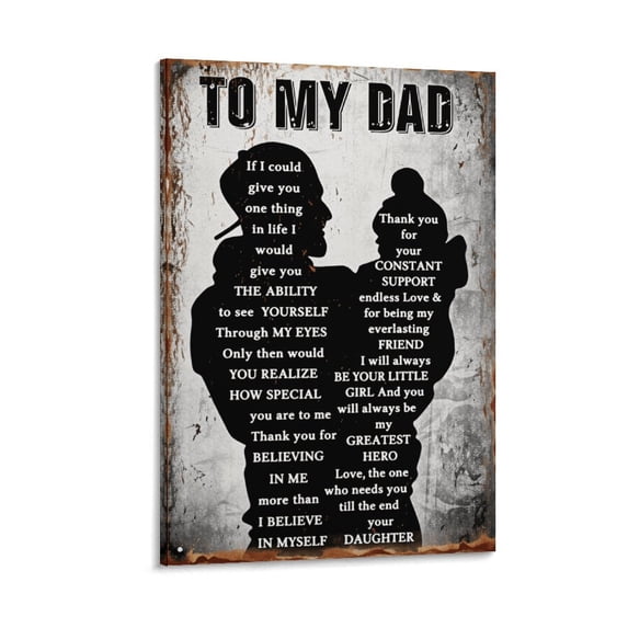 Framed To My Dad Poster Gifts From Daughter Best Dads If I Could Give ...