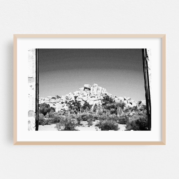 Framed Desert View - Photography Black and White Desert Nature ...