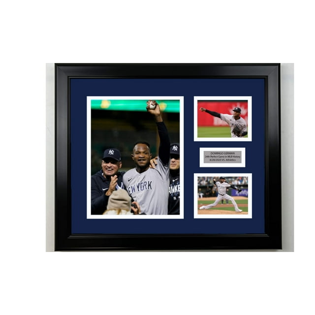 Framed Domingo German Perfect Game Facsimile Laser Engraved Signature ...