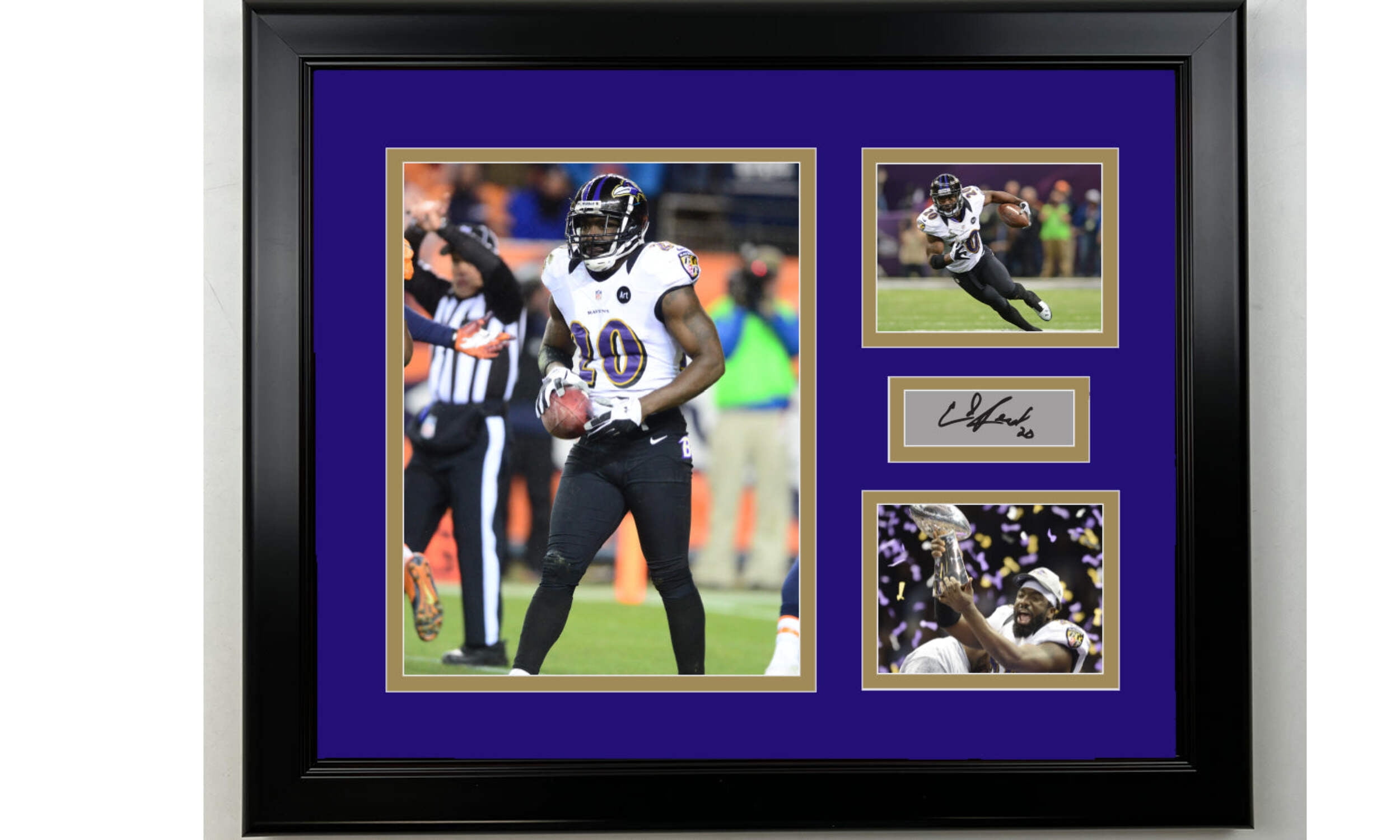Framed Ed Reed Baltimore Ravens Facsimile Laser Engraved Signature ...