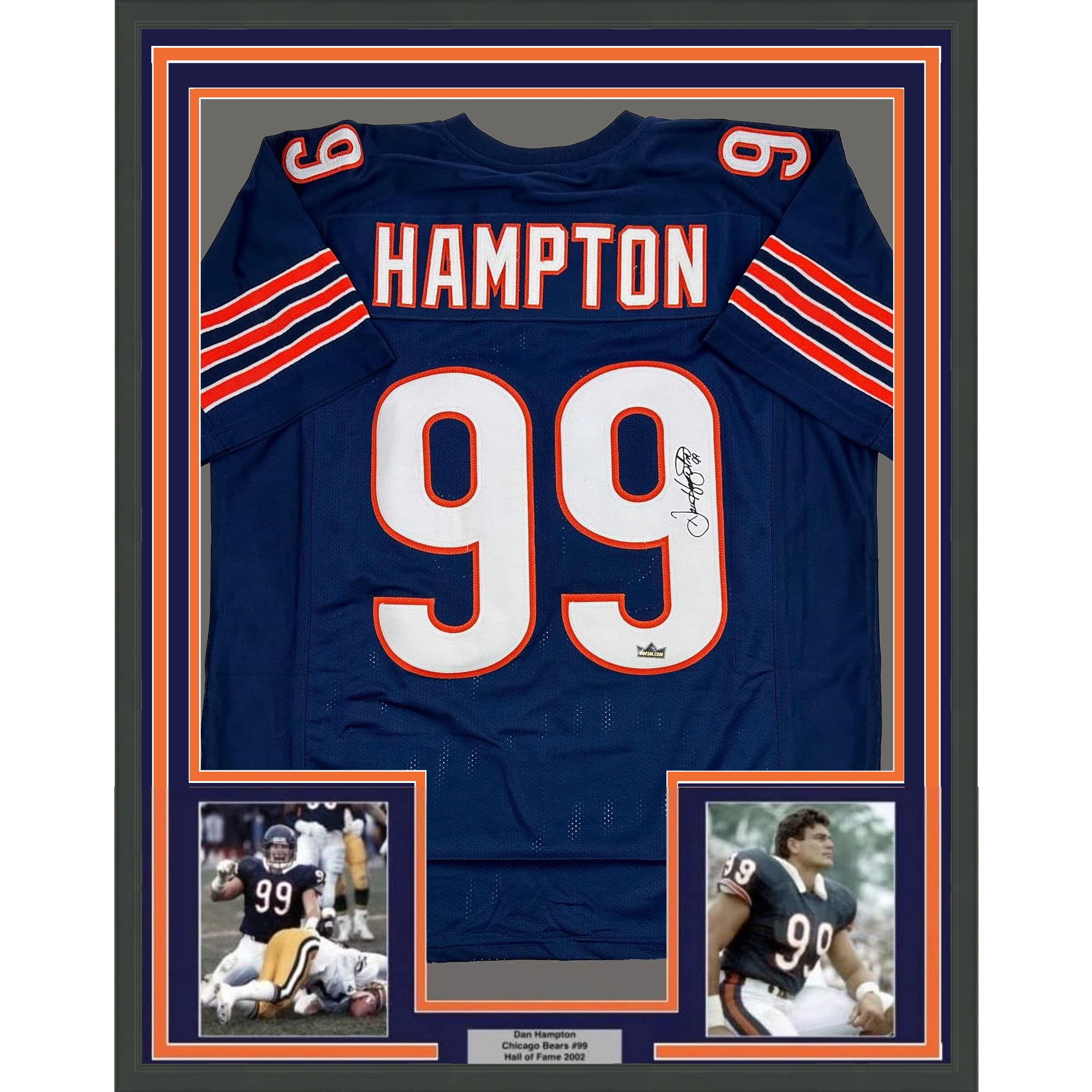 Framed Facsimile Autographed Dan Hampton 35x39 Chicago Blue Reprint ...