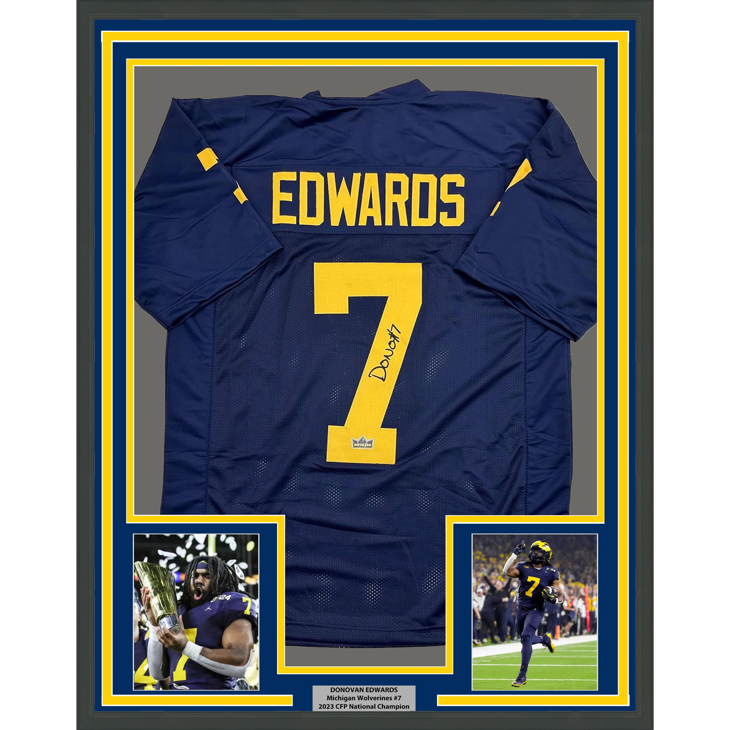 Framed Facsimile Autographed Donovan Edwards 35x39 Michigan Blue ...
