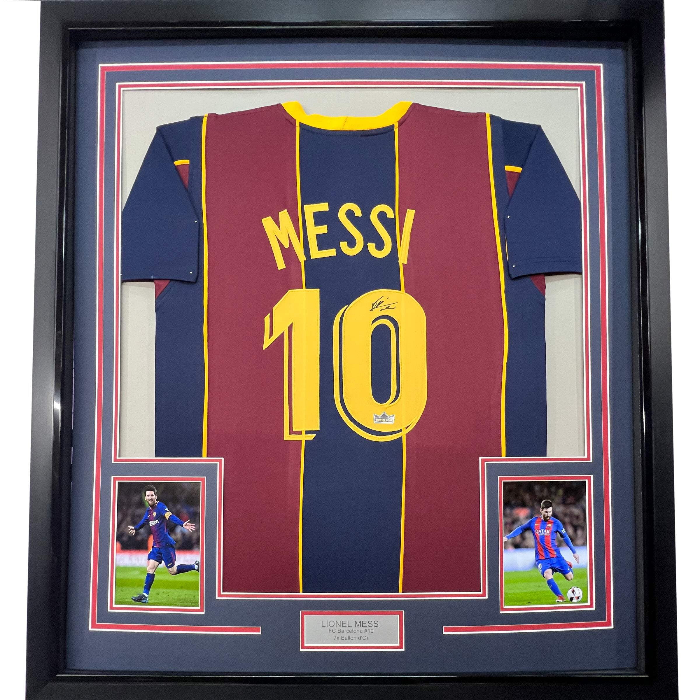 Framed Facsimile Autographed Lionel Messi Leo 35x39 FC Barcelona Blue ...