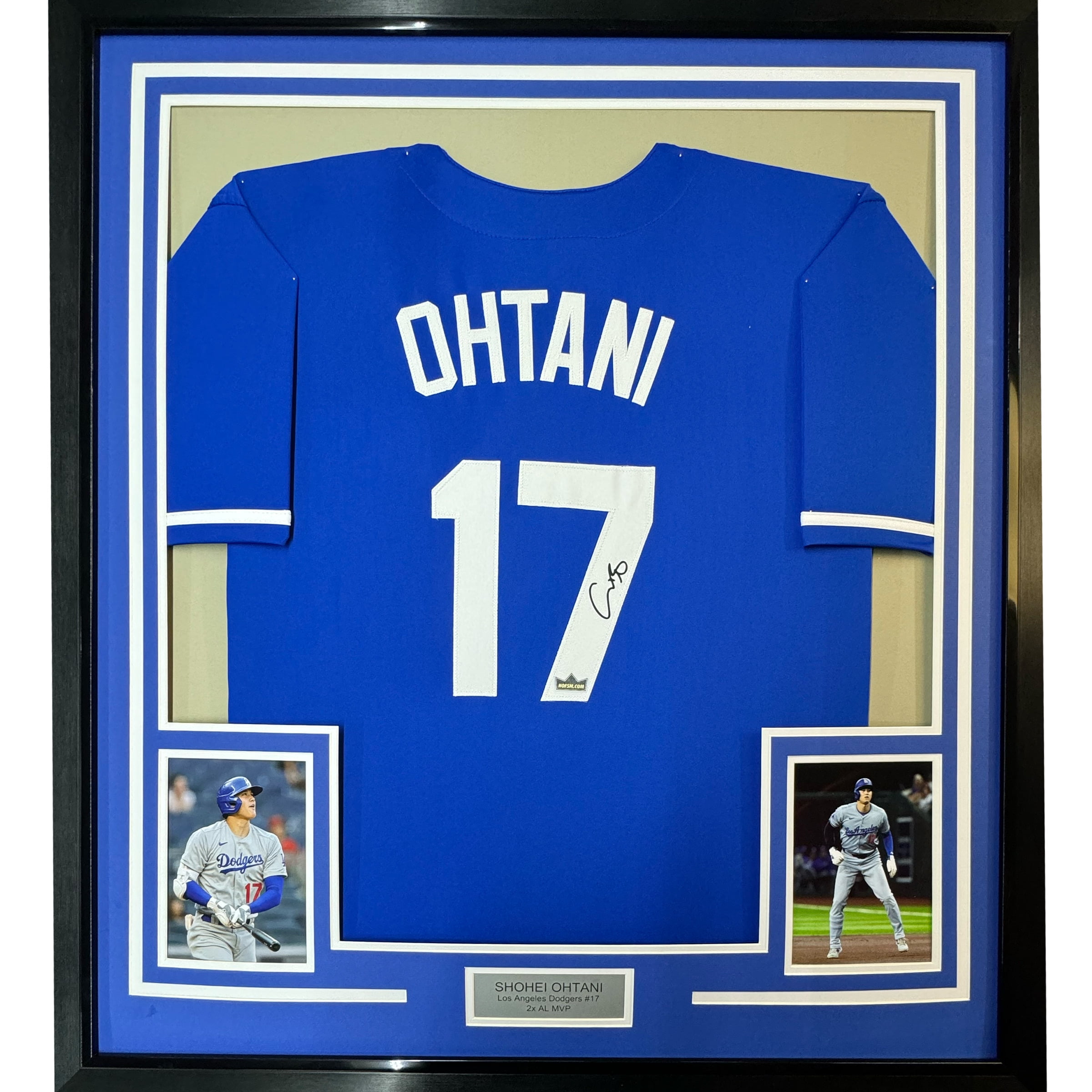 Framed Facsimile Autographed Shohei Ohtani 35x39 Los Angeles LA Blue ...