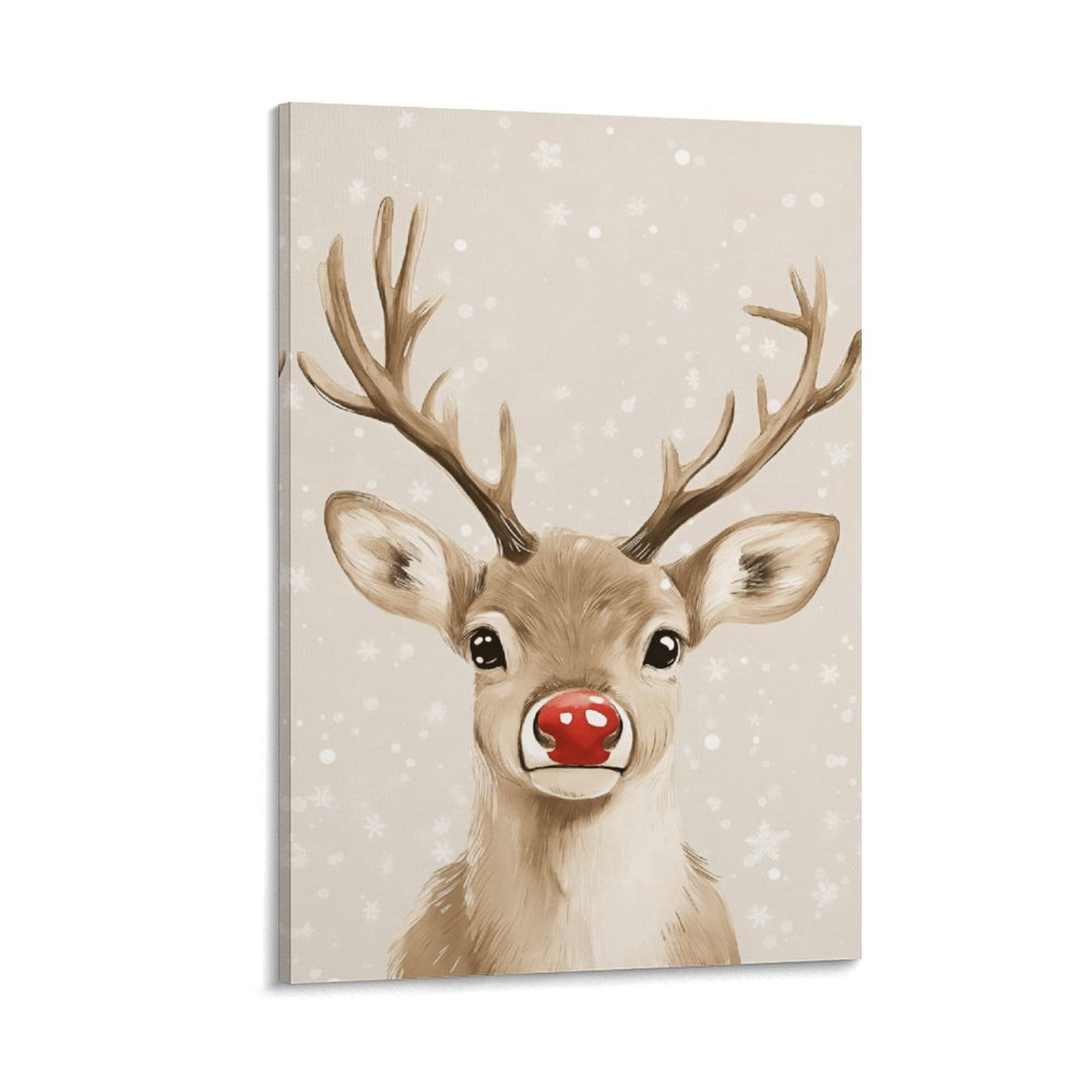 Framed Funky Red Nosed Reindeer In The Snow Posters Christmas Room ...