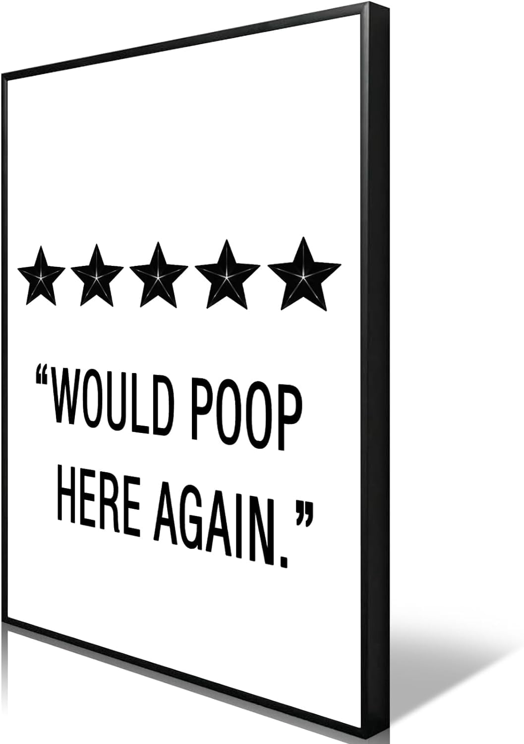 Framed Funny Bathroom Canvas Wall Art, Would Poop Here Again Bathroom ...