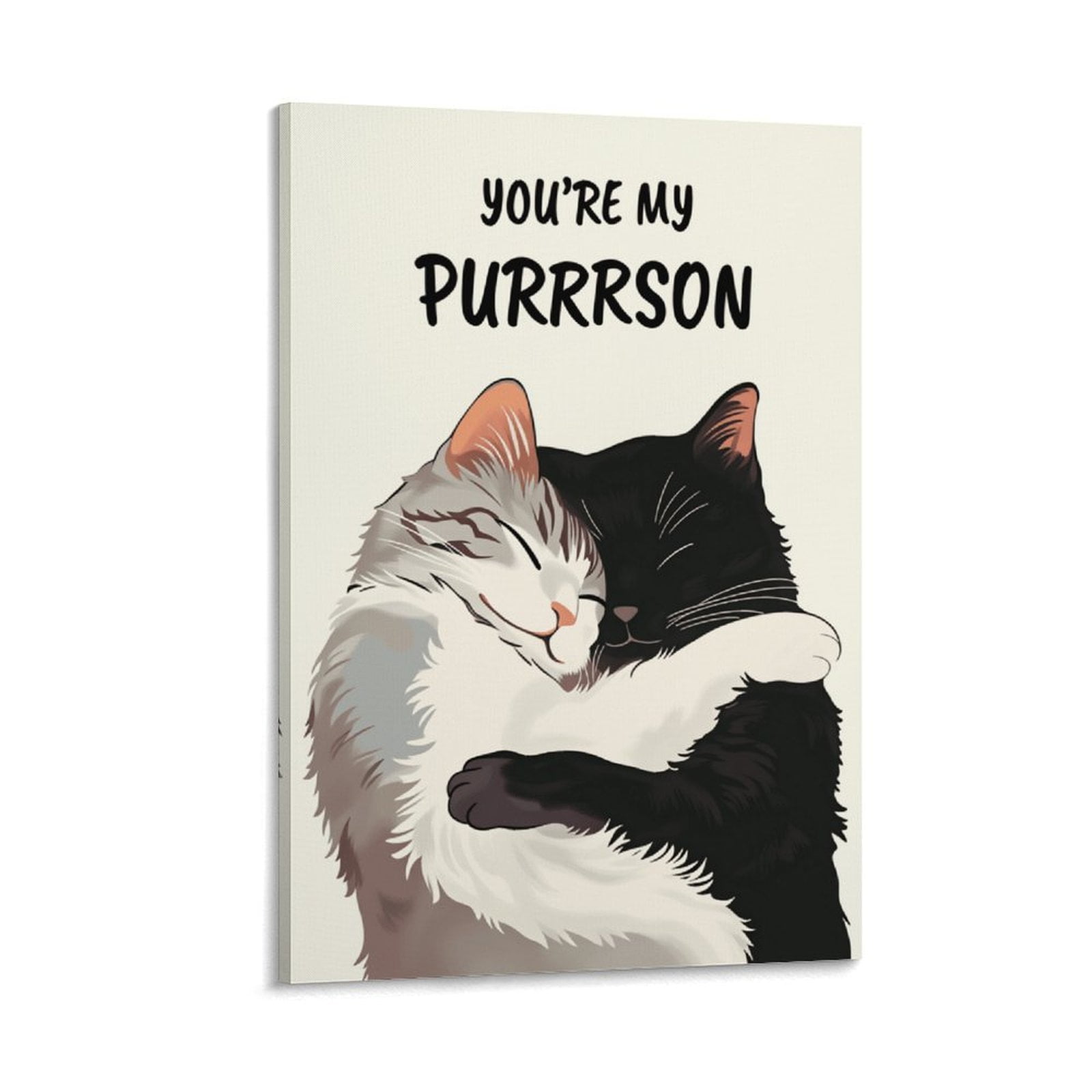 Framed Funny Cats Valentine's Day Canvas Poster, You're My Purrrson ...