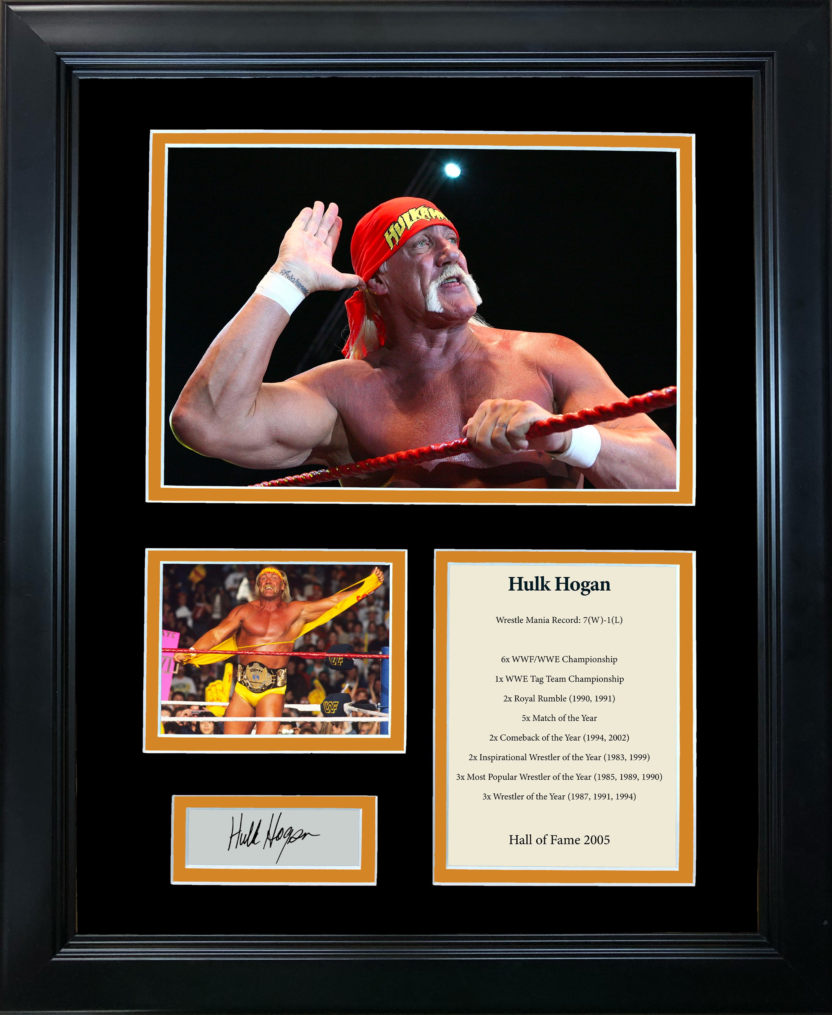Framed Hulk Hogan Hall of Fame Facsimile Laser Engraved Signature Auto ...