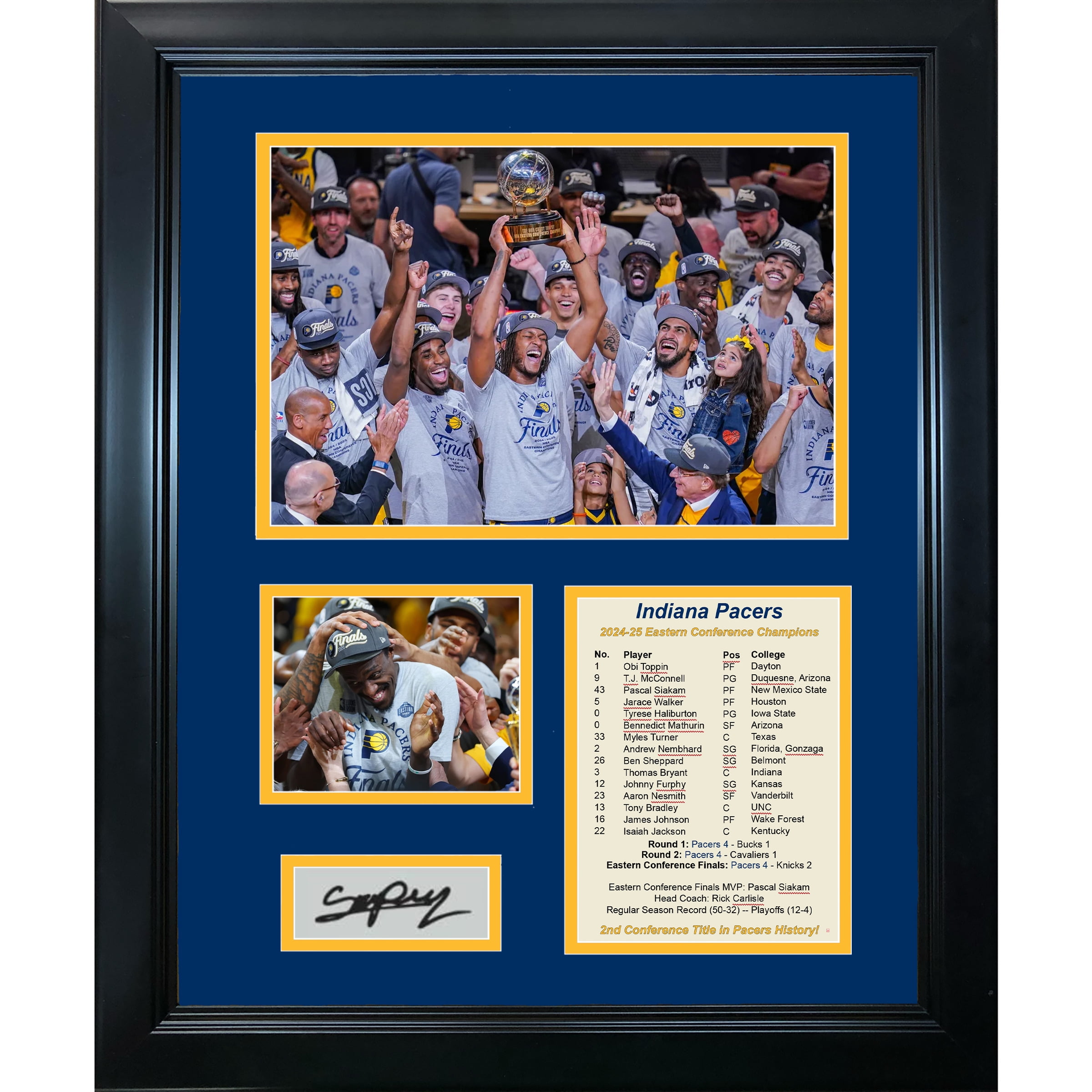 Framed Indiana Pacers 2024-2025 Eastern Conference Finals Champions ...