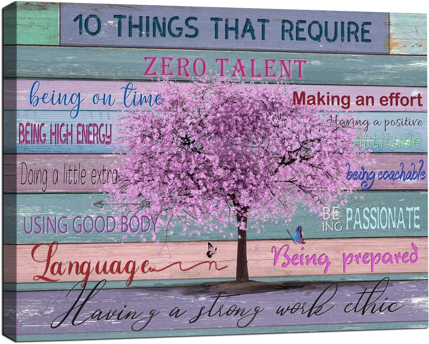 Framed Inspirational Wall Art Motivational Ten Things that Require Zero Talent Wall Art Décor ...
