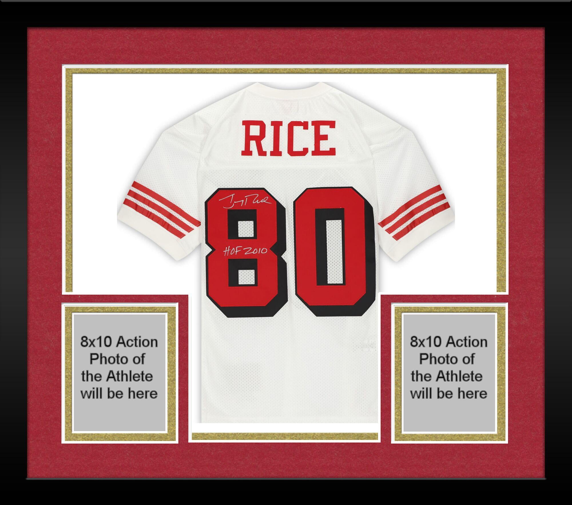 Framed Jerry Rice San Francisco 49ers Autographed White Mitchell & Ness ...