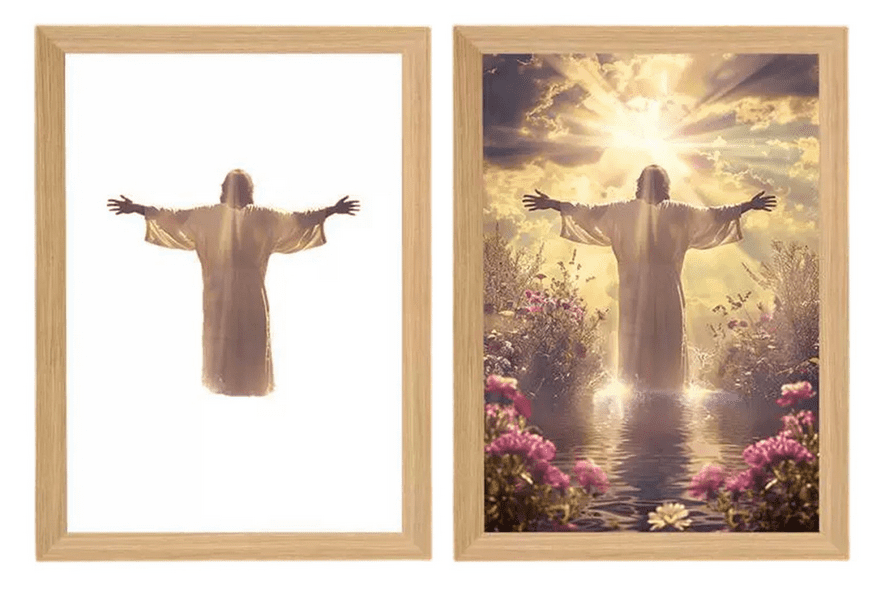 Framed Jesus 3D Textured Wall Art, Jesus Leaves the Tomb Christian Wall ...