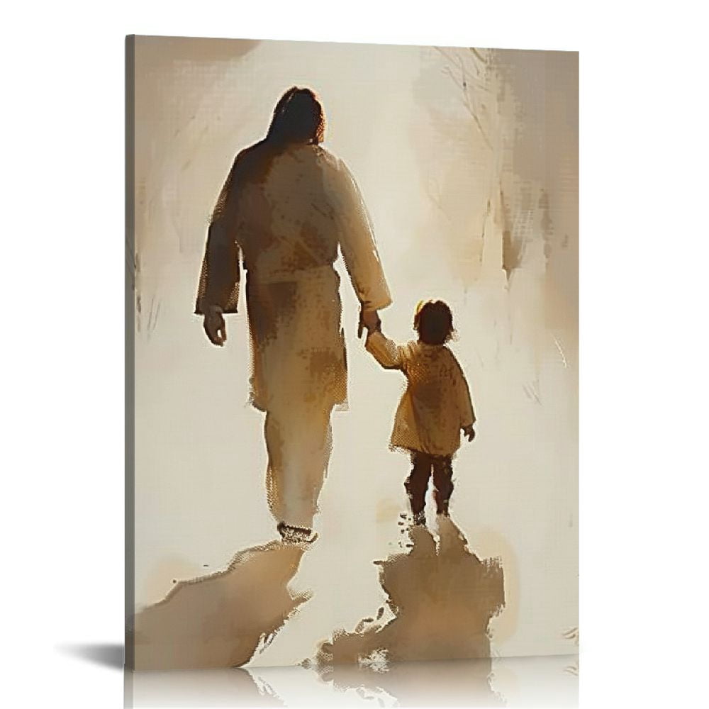 Framed Jesus Wall Art Christ Religion Canvas Wall Decor Minimalist Boho ...