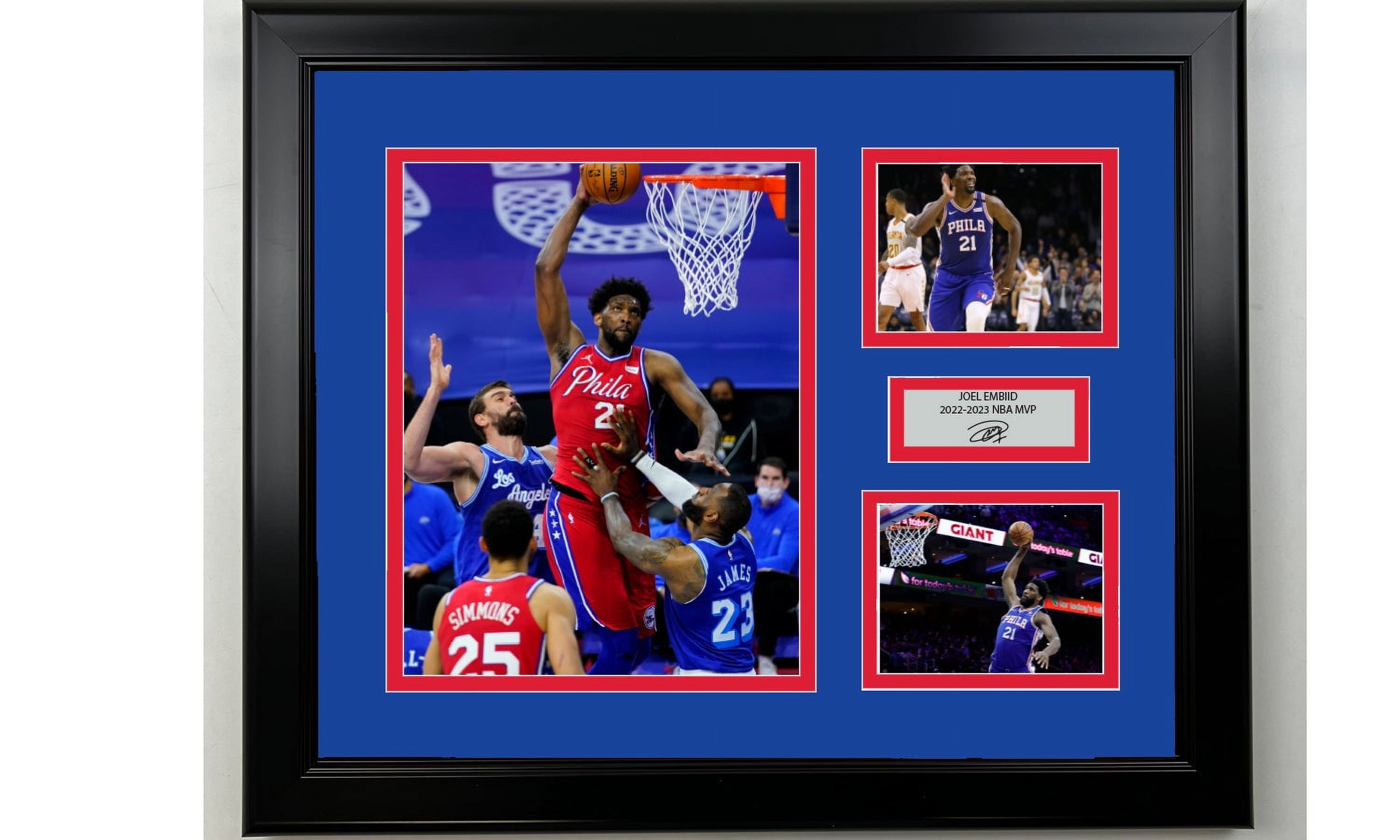 Framed Joel Embiid 2022-2023 NBA MVP Facsimile Laser Engraved Signature ...