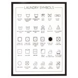 Stupell Industries Laundry Symbols Guide Typography Metallic Gold Framed Floating Canvas Wall ...