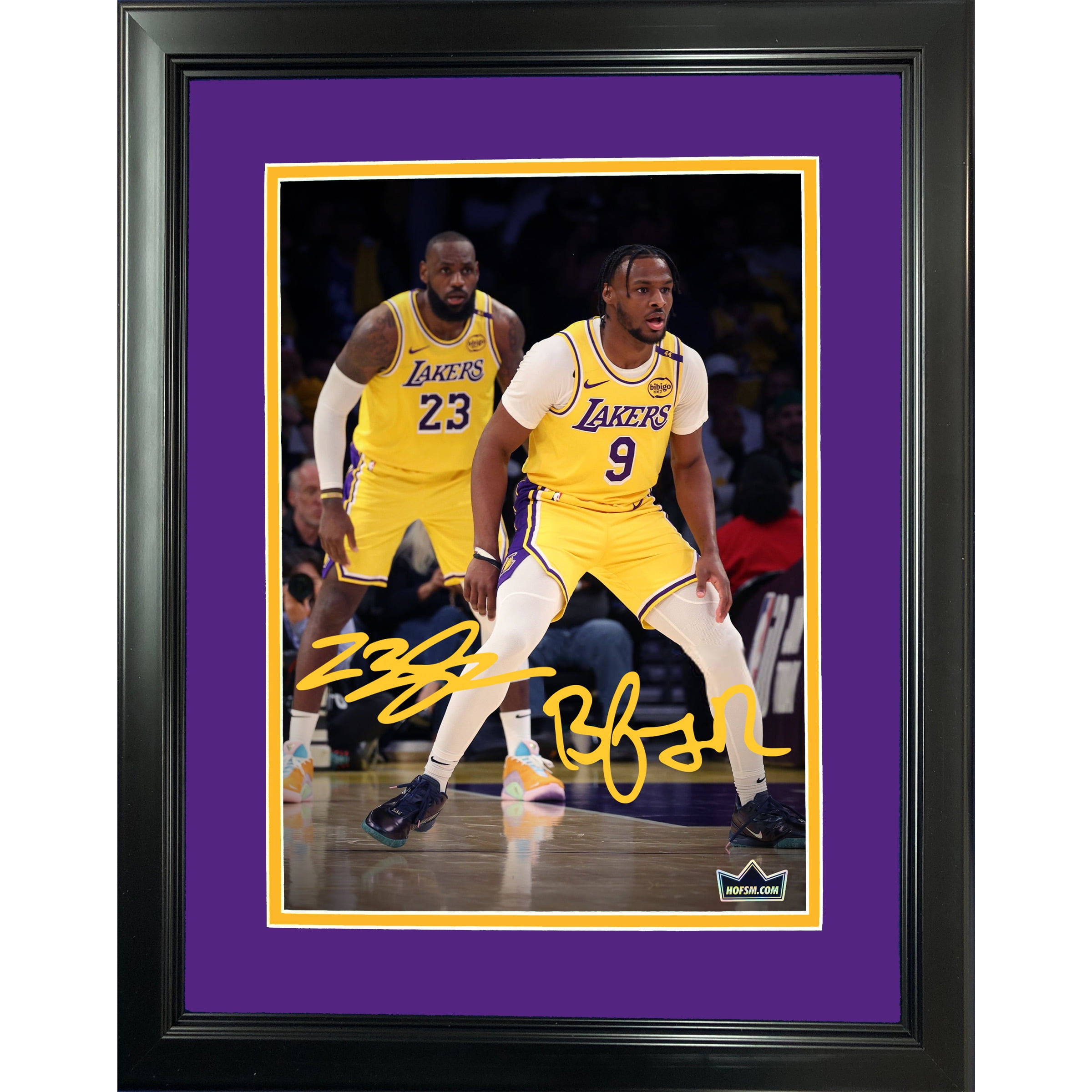Framed LeBron James and Bronny James Jr. NBA Debut Father-Son Duo Los ...