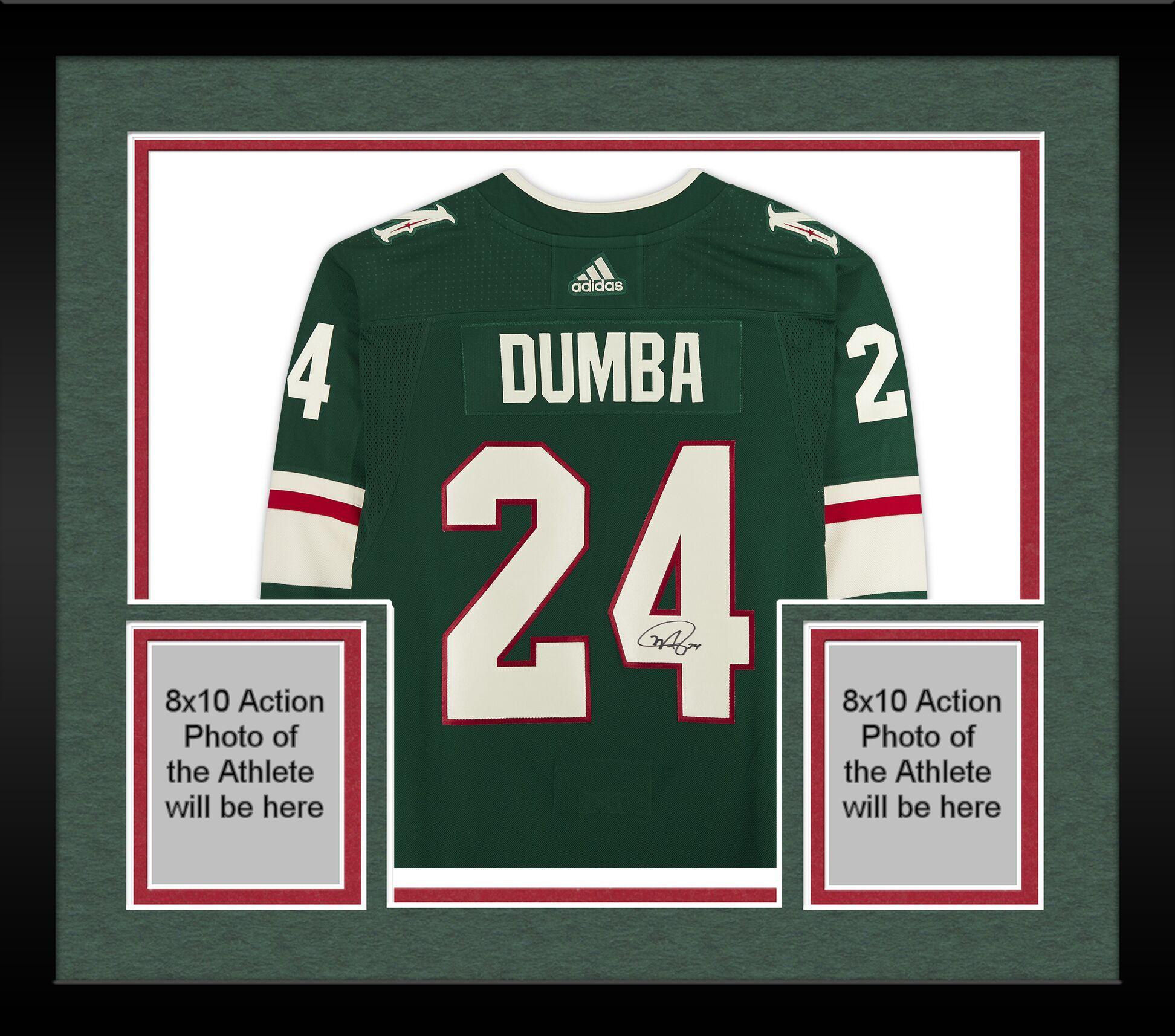 Framed Matt Dumba Minnesota Wild Autographed Green Adidas Authentic ...