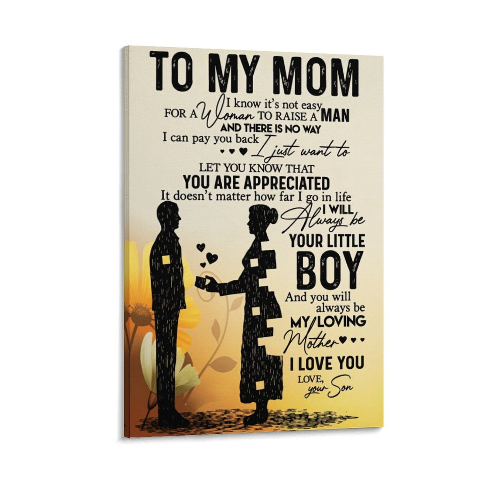 Framed To My Mom Poster Little Boy's Love,My Loving Mother Canvas ...