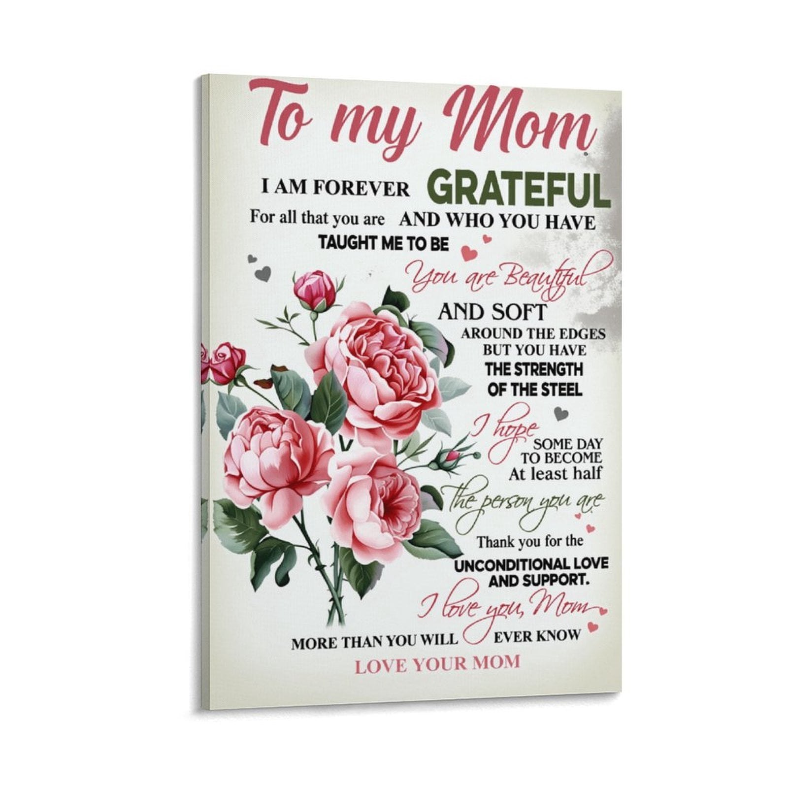 Framed To My Mom Rose Happy for Mom Tin Poster Mom Gift from Daughter ...