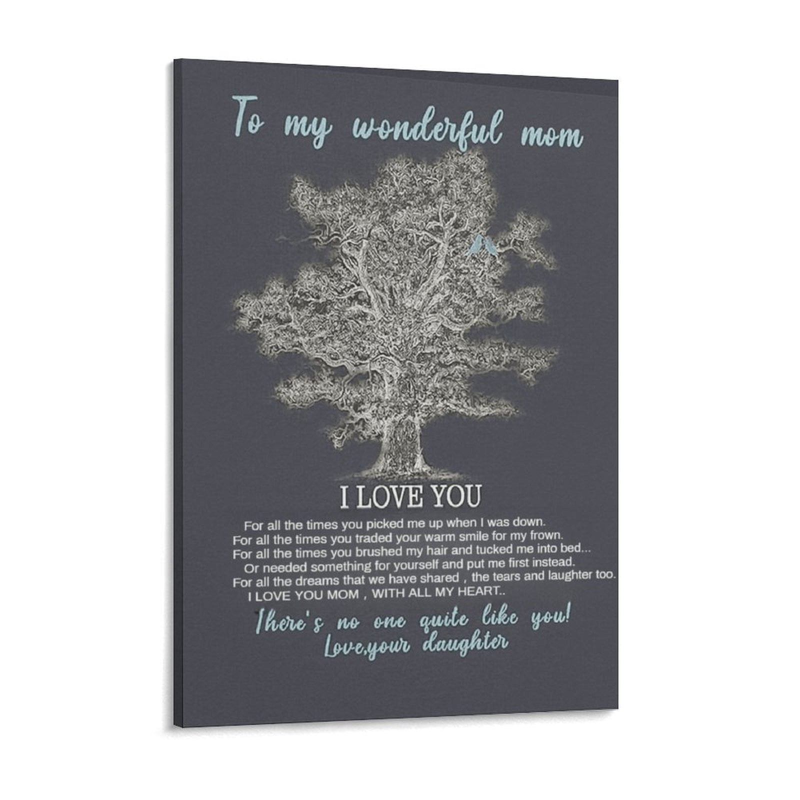Framed Mother's Day Poster Wonderful Mom Tree Canvas Poem Prints Framed ...