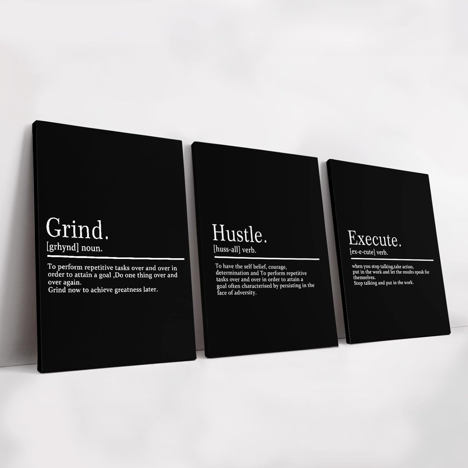 Framed Motivational Entrepreneur Poster, Grind Hustle Execution ...