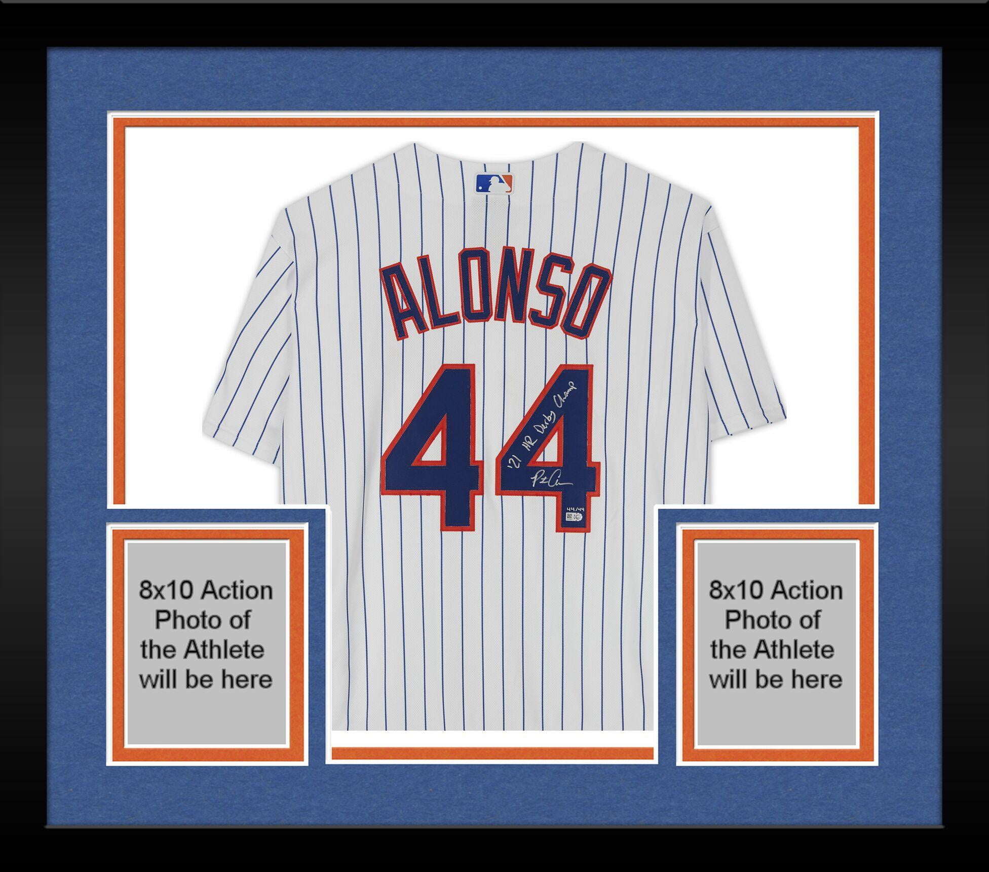 Framed Pete Alonso New York Mets Autographed White Authentic Jersey ...