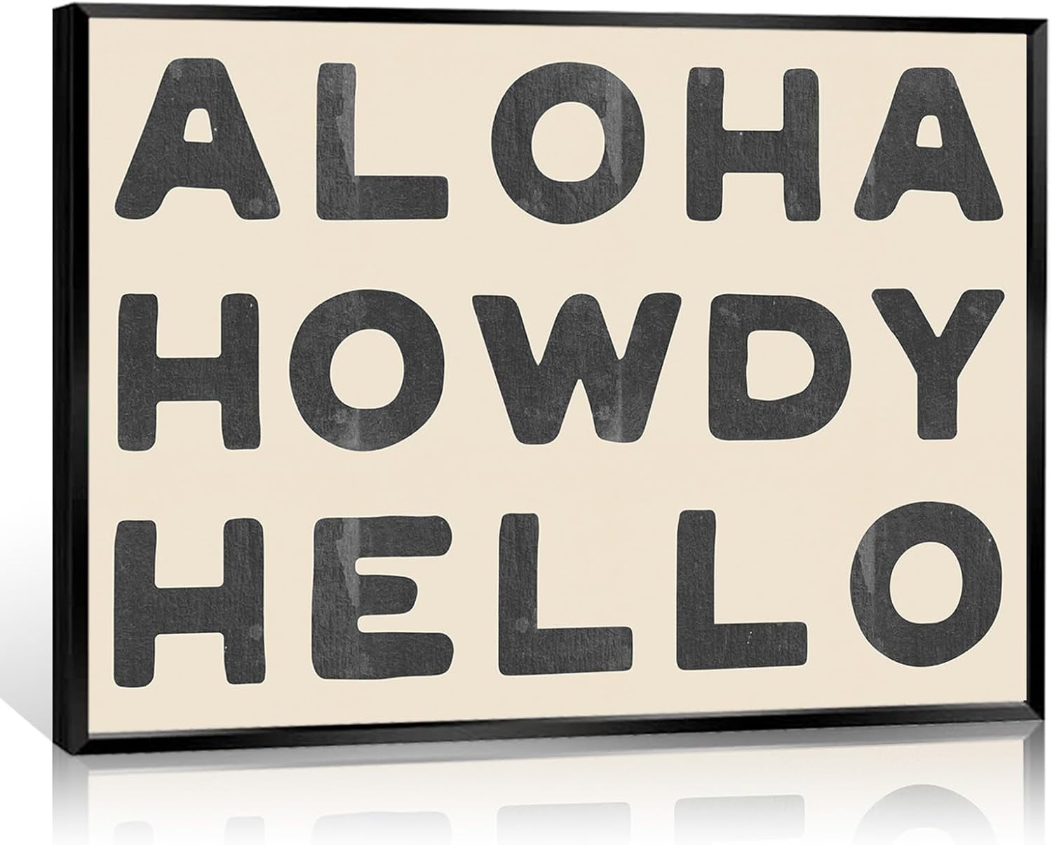 Framed Preppy Howdy Canvas Wall Art, Trendy Western Coastal Cowgirl ...