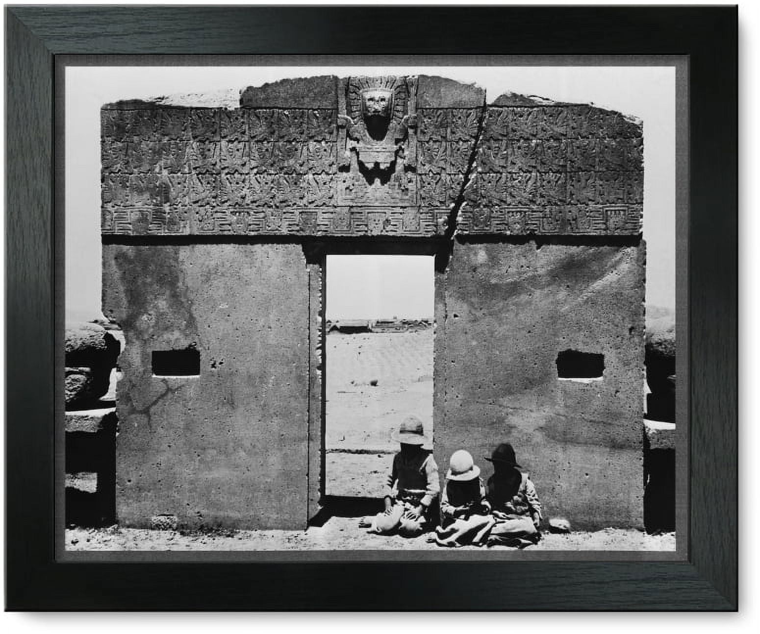 Framed Print: Calendar Gate, Ruins Of The Puerta Del Sol, Tiahuanaco ...